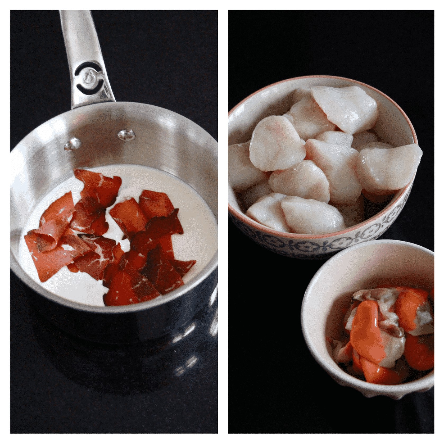 Les Saint Jacques au Caviar, émulsion à la Pancetta - Casserole et Chocolat