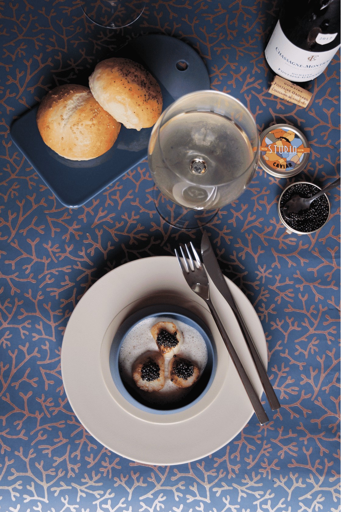 Les Saint Jacques au Caviar, émulsion à la Pancetta - Casserole et Chocolat