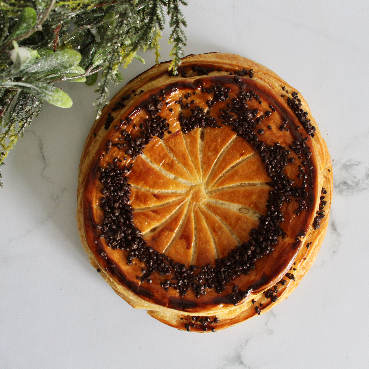 Galette des Rois, Frangipane Praliné Amande, Poires confites ...
