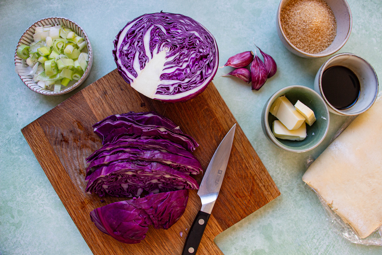 Tarte Tatin au Chou Rouge et Burrata - Casserole et Chocolat